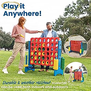ECR4Kids Jumbo 4-To-Score with Mesh Net and Carry Bag, Giant Game, Assorted