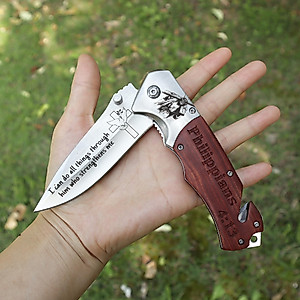 ZJFHTD Religous Christian Stuff Baptism Scripture Pocket Knive,Catholic Jesus Cross Dove Bible Verse Salvation Holy Communion Confirmation Grace Gifts for Men