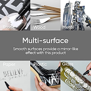 ZOET 3PK Mirror Chrome Marker Chrome Pen | Chrome Paint for Any Surface | Chrome Marker Paint Pen for Repairing, Model Painting, Marking or DIY Art Projects| Permanent Liquid Mirror (0.7|1|3mm Tips)