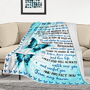 Blanket to Sister Birthday Gifts from Sister Ultra-Soft Flannel Throws Blankets Sister in Law Sisters Warm Quilts for Bed Couch Travel Beach 50*60in