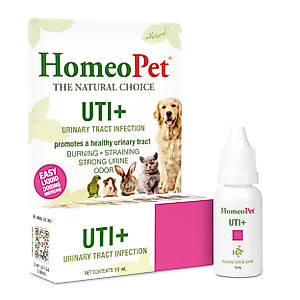 HomeoPet UTI Plus Urinary-Tract Relief, Supportive UTI Medicine for Dogs, Cats, and Other Pets, 15 ml