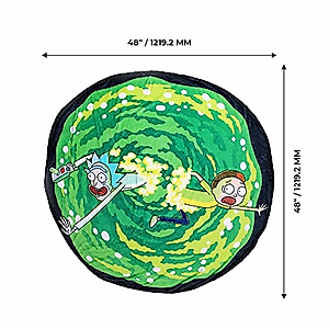 JUST FUNKY Rick and Morty Rounded Portal Blanket | 48 x 48 inches Blanket | Home Deco | Collective | Bed and Sofa Blanket | Anime Blanket | Official Licensed