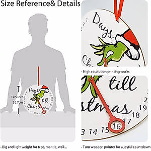 CHEFAN Christmas Decorations, Christmas Ornaments, Christmas Wall Decor, Christmas Countdown Calendar, Wood, 10.5inch