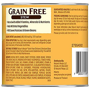 Nature's Recipe Grain Free Wet Dog Food, Chicken & Venison Stew Recipe, 10 Ounce Can (Pack of 12)