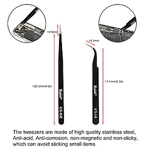 Kaisiking 6 Pcs Double Sided Soldering Assist Aid Repair Tool with 2 Precision Tweezers for Electronics Repair and Soldering