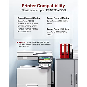 PGI-250XL CLI-251XL 5 Color Value Pack, Compatible for Canon 250 251 Ink Cartridges use with PIXMA MX922, MG5420, MG5520, MG5522, MG6320, MG6620, iP7220 (PGBK, Black, Cyan, Magenta, Yellow)