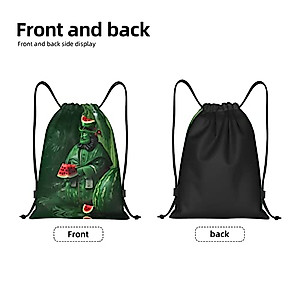 vacsAX Patrick's Watermelon Festival Drawstring Backpack Sport Swim Bag Gym Sack Sackpack For Women Men Sports Gym Beach Sackpack