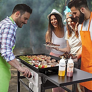 Royal Gourmet GB4002 4-Burner Flat Top Gas Grill, 36-Inch Propane Griddle Restaurant Grade Professional Barbecue Teppanyaki Cooking, For Outdoor Events, Camping and BBQ, Black