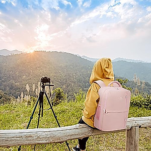 MATEIN Travel Backpack for Women, 40L Flight Approved Carry on Backpack with USB Charge Port, 17 Inch Anti-Theft Laptop Backpack Large Luggage Daypack Business College Weekender Overnight Bag, Pink