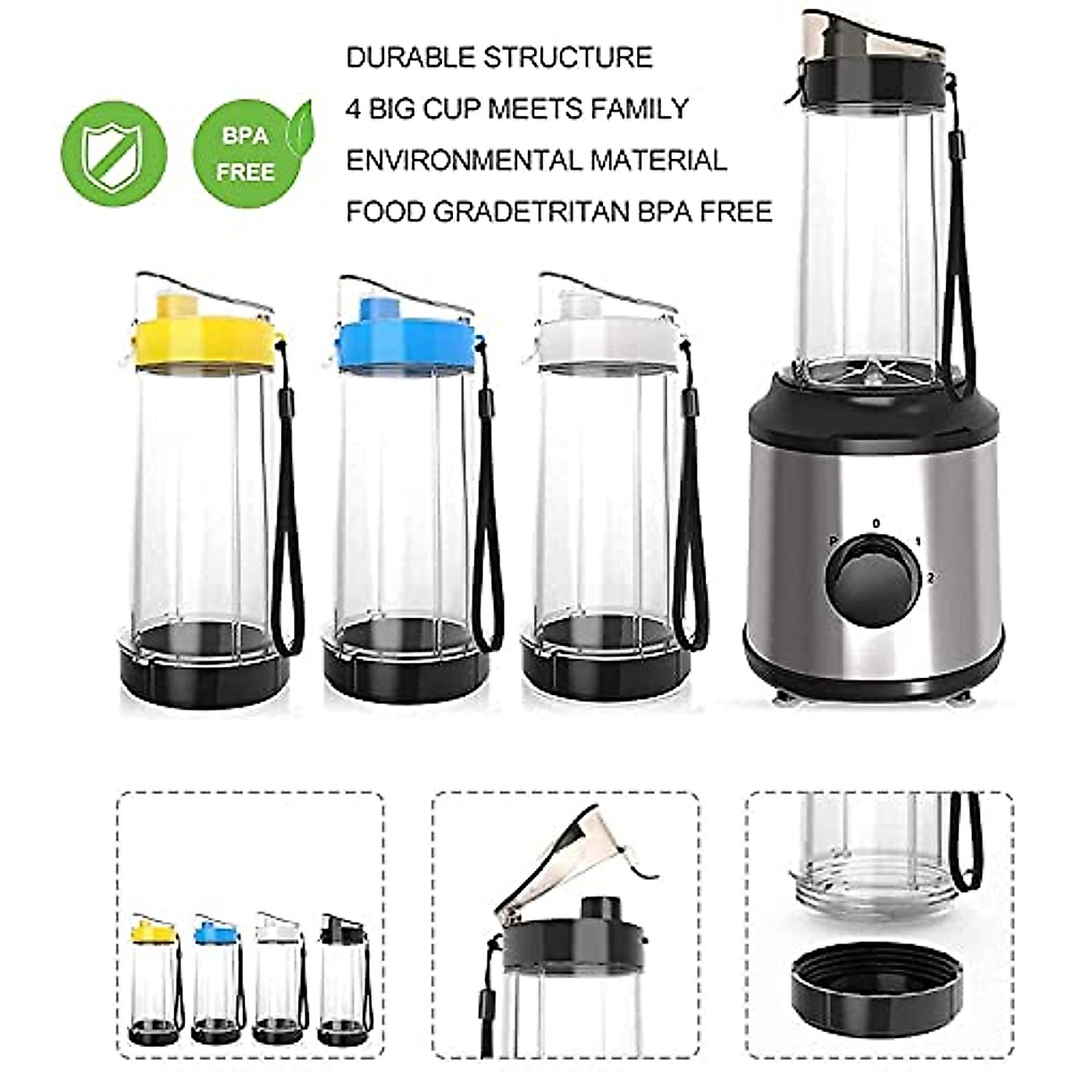 Water cup Electric juicer Blender Blender 22 000Rpm High Speed U200BU200Bblender Ice Crusher With 3 Control Speeds And 1.8L Glass Jar 3 Titanium Alloy Sharp Blades For Ice/Nuts/ ZJ666