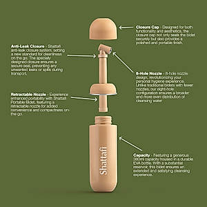 SHATTAFI - Portable Bidet, The Original On-The-Go Bidet with Retractable Nozzel, Hand Held Travel and Camping Bidet