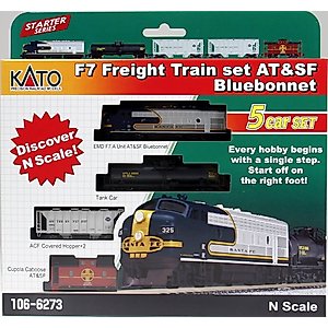 N F7 Freight Train Set Santa Fe Bluebonnet 5-Unit Set