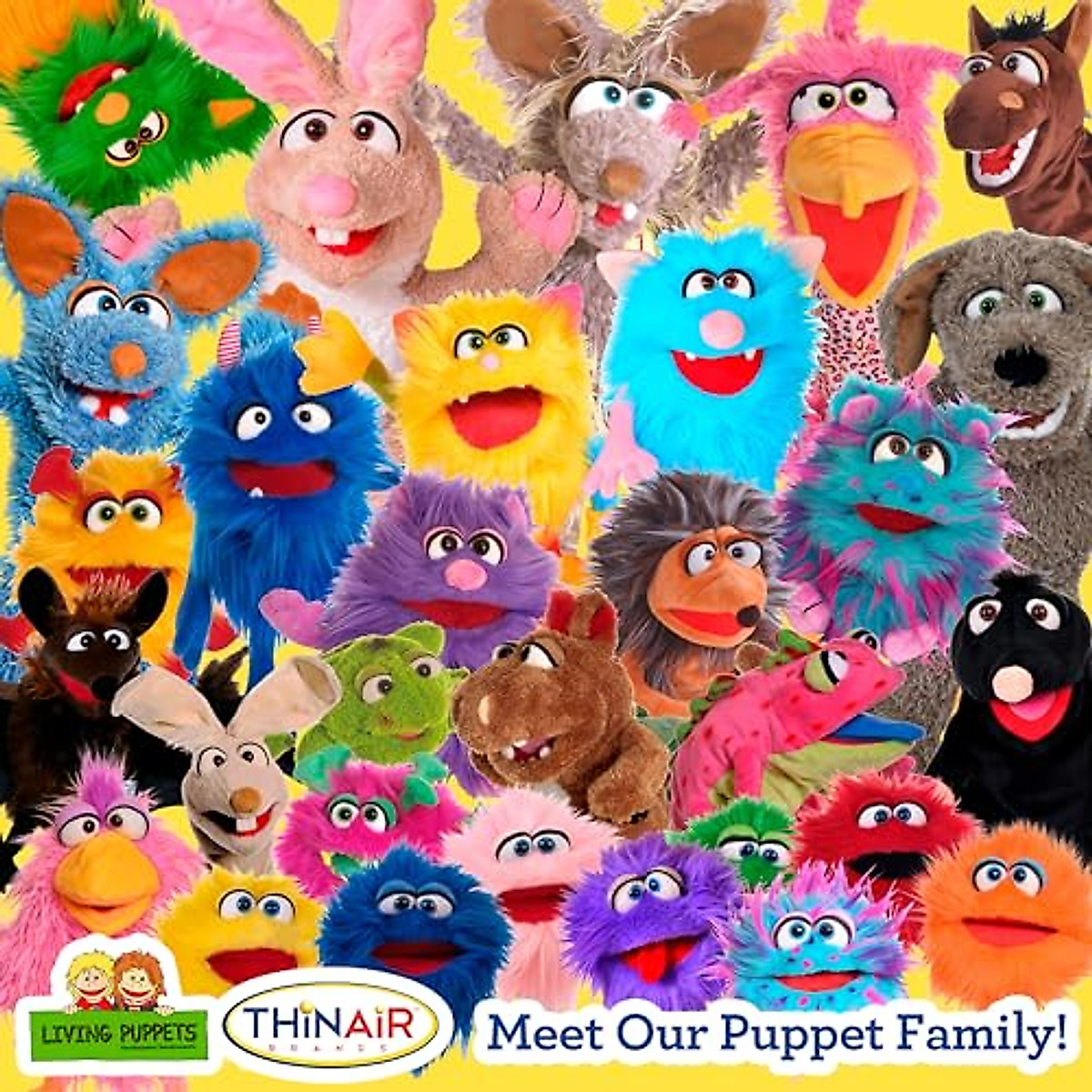 Living Puppets - Cheeks The Pink Chicken, 14 Inch Plush Hand Puppet for Boys and Girls