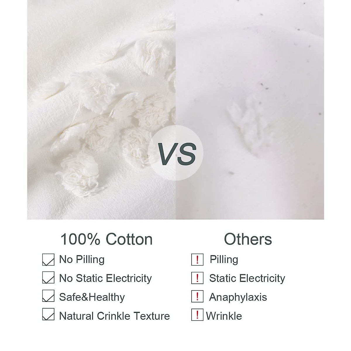 YINFUNG Textured Duvet Cover Tufted Ivory Boho Cotton Queen Cream Off White Textured Diamond Moroccan Clipped Boho Chic Geo 3 Piece Bedding Set Bohemian 90x90 Quilt Cover