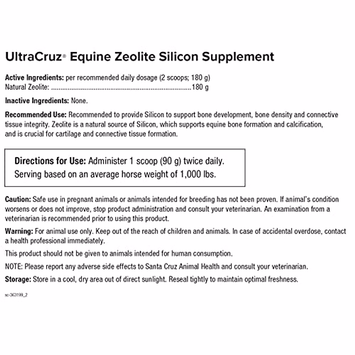 UltraCruz Equine Zeolite Silicon Supplement for Horses, 20 lb Powder, 50 Day Supply