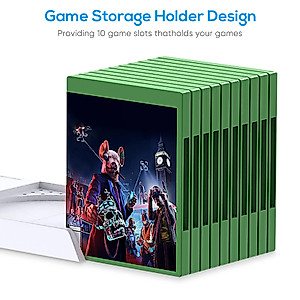 YUANHOT Vertical Cooling Stand Compatible with Xbox Series X, Charging Station Dock with 1400mAh Rechargeable Battery Pack and Dual Controller Charger Ports (NOT Compatible with Xbox One X/S), White