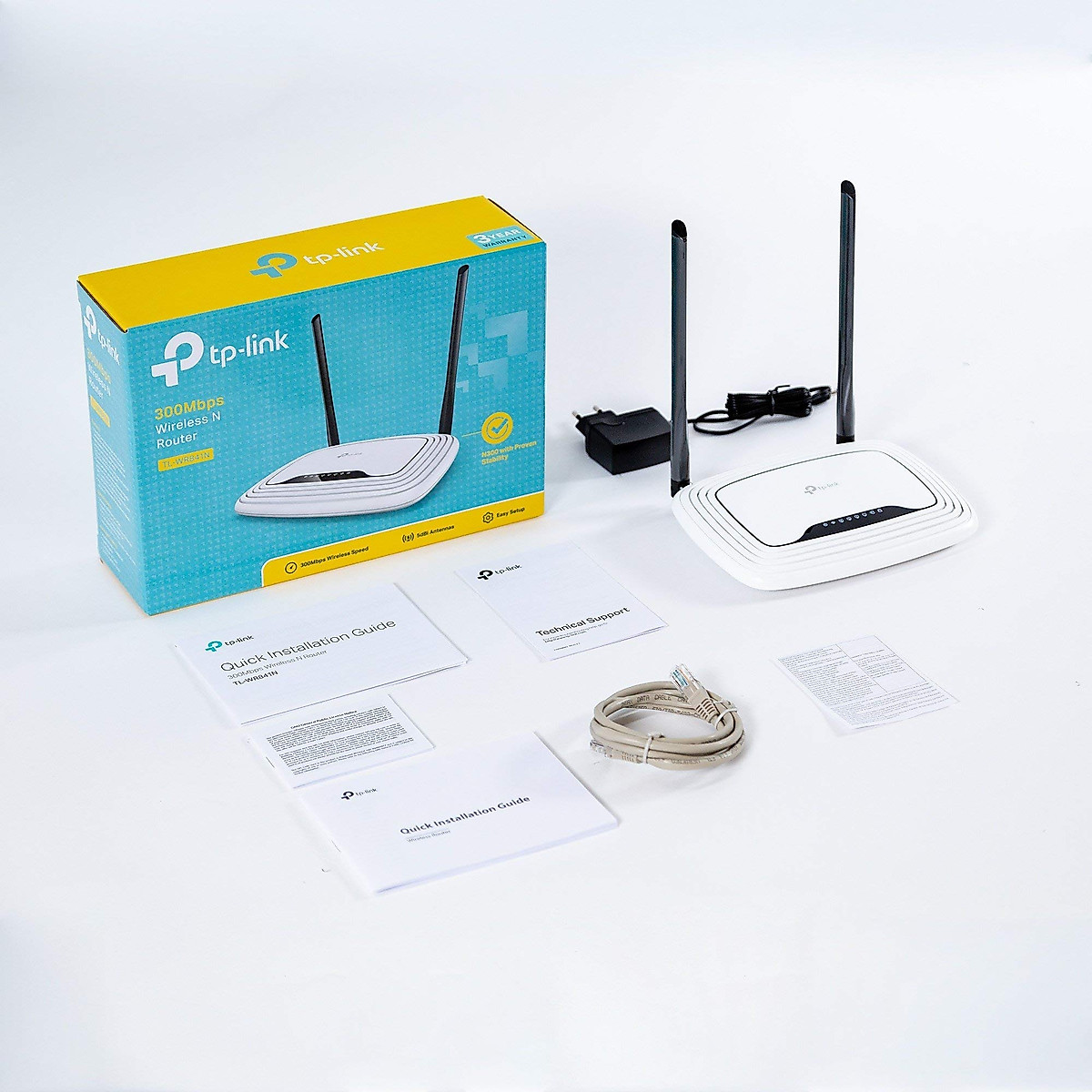 TP-Link N300 Wireless Wi-Fi Router - 2 x 5dBi High Power Antennas, Up to 300Mbps (TL-WR841N) (Renewed)