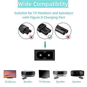 SLLEA 6ft AC Power Cord Cable Plug Compatible with Bose Acoustimass 3 6 9 10 15 25 Series IV Speaker System; Bose 3-2-1 321 GS Series II Powered Subwoofer