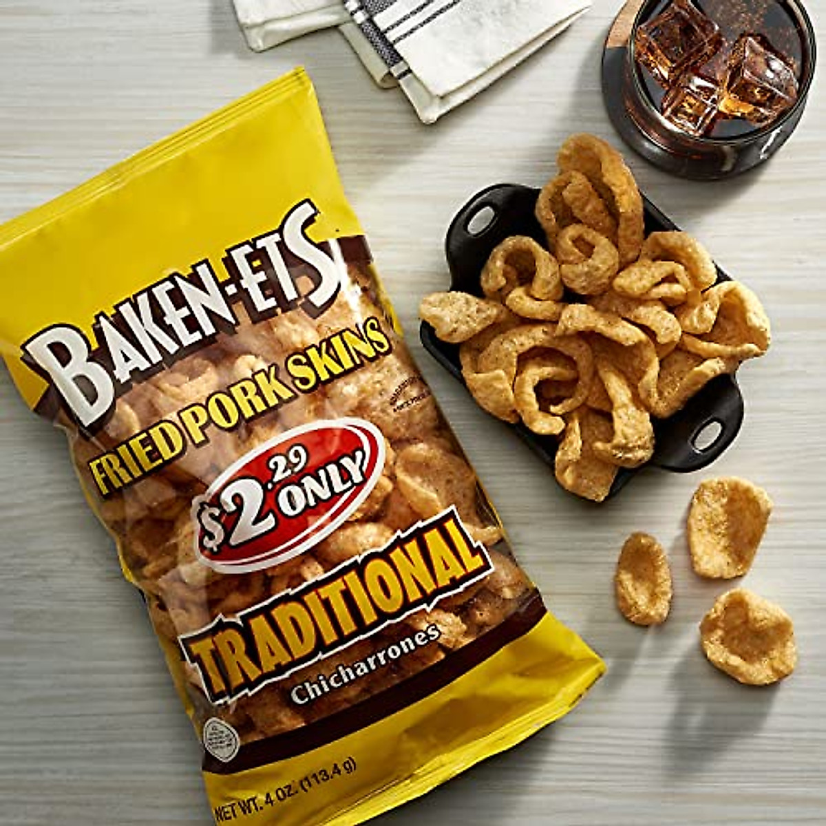Baken-Ets Pork Rinds, Variety Pack, 0.625 Ounce (Pack of 24)