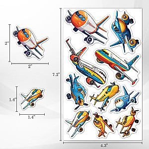 Pack 50 Pcs Airplane Stickers for Water Bottles Waterproof Laptop Luggage Computer Scrapbooking Cups Teens Adults Girls Boys Students Aesthetic Sticker Packs Small Vinyl Decals