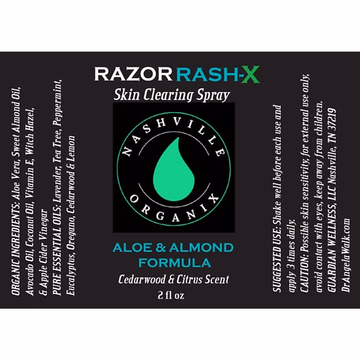 Dr. A's Razor Rash-X Skin Clearing Spray | Natural Bump & Burn Relief Serum & Ingrown Hair Eliminator | Organic Aloe Vera, Witch Hazel, Neem Oil & Tea Tree Formula | Clean Citrus Scent For Men & Women