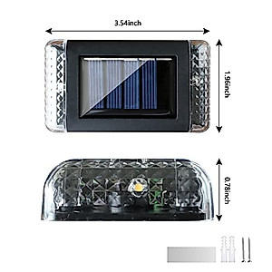 Codian 4 Pack Solar Fence Lights, Solar LED Lights for Outdoor, Up and Down, Waterproof Solar LED Lights for Step, Railing, Wall, Patio, Garden, Stair, Yard and Driveway Path (Cool White, 4 Pack)