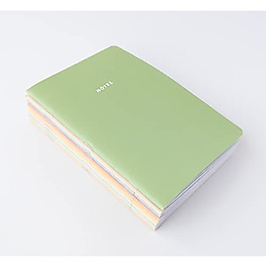 THiNKABLE Pastel Aesthetic Notebooks Set, Cute Journal Set 8 pack, A5 5.5 x 8.3 in 60 Pages, Simple Cover Notebook, Minimalist Journal for Women Lined Paper, Soft Cover Journals