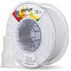 3D Printer Filament Nylon Filament PA6 Nylon Filament 1.75mm White Nylon Clear Spool Net Weight 2.2 lbs 1kg 3d Printing Filament High Strength Durability Heat Resistance 3d Printer Accessories Easy PA