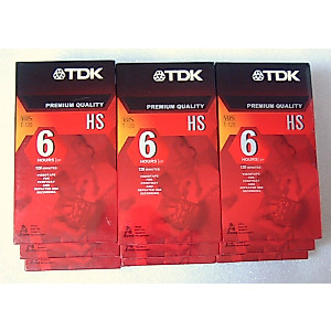 TDK VHS Tapes, 9 Pack, 6 Hr, Red, Format: VHS