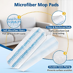 Vacuum Mop Replacement Pads, Compatible with Roborock S7 S7+ T7 T7S T7S Plus S7MaxV S7MaxV Plus S7MaxV Ultra Robot Vacuum, Washable Mop Cloth Rags Reusable Soft Mopping Pad Parts Accessories(6 Pcs)