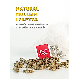 TeeLux Mullein Leaf Tea Bags, 3g/Bag, Natural Mullein Leaves, Caffeine Free, Pure Mullein Herbal Tea, 60 Tea Bags
