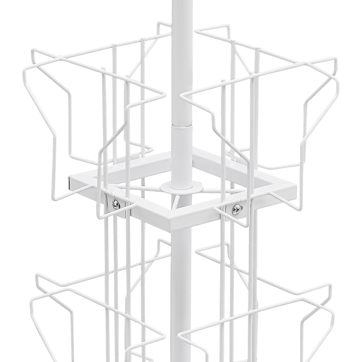 QUEMARQUE Greeting Card Display Stand, 3-Tier 12 Pockets Metal Postcard Display Rack Postcard Rack Retail Display Rack for Stickers Showcase (WHITE)
