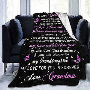 to My Granddaughter Blanket from Grandmom Throw Blankets Throws for Christmas Birthday Gifts 50X60 Inch