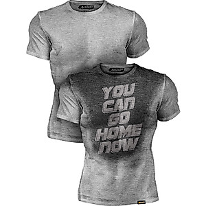 Actizio Men's Workout Shirt Cotton Fabric T-Shirt Short Sleeve Sweat Activated Motivational Exercise Gym Athletic Fit Moisture Wicking Fitness Shirt - You Can Go Home Now (Size M)
