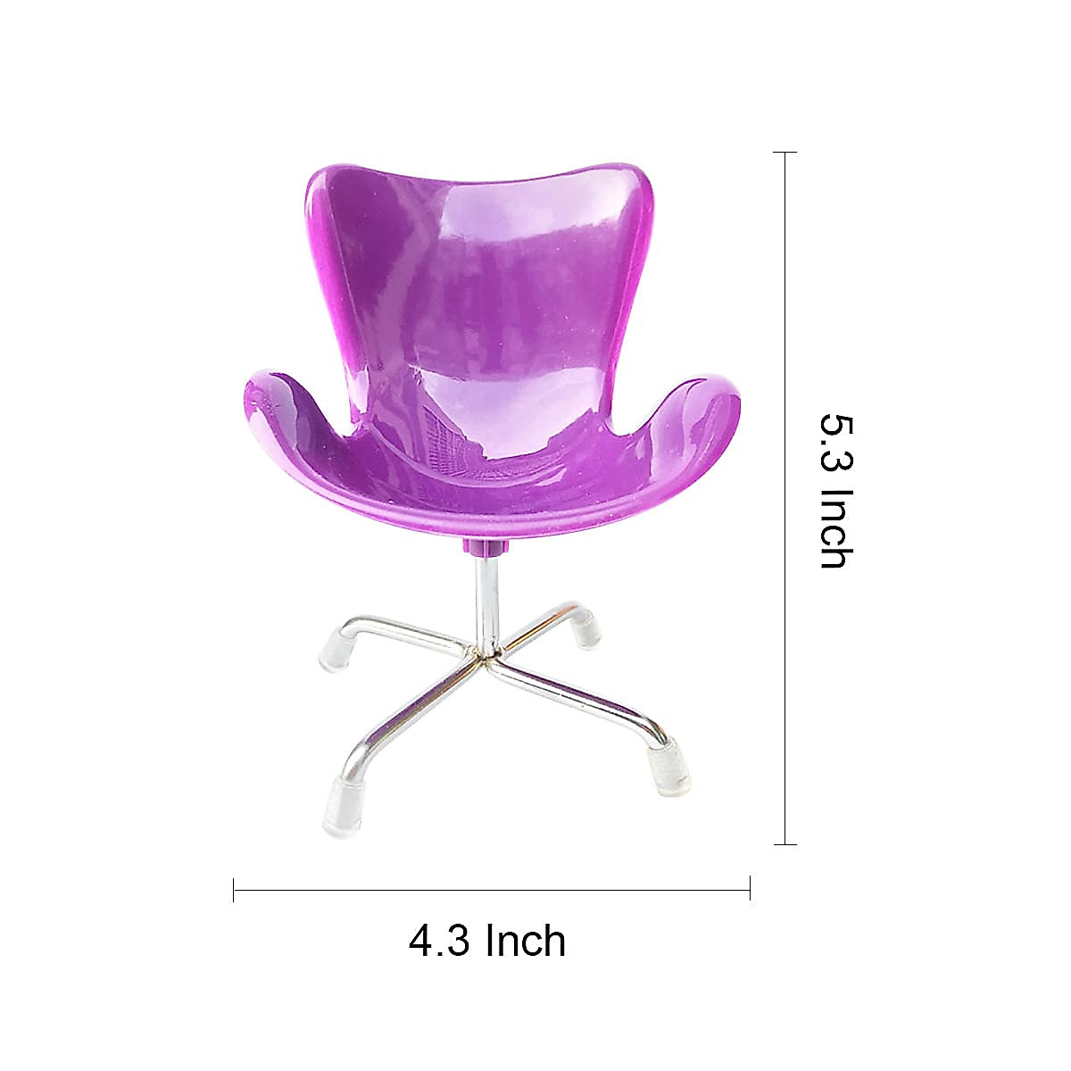 2 Pcs Miniature Purple Chair 1:6 Scale Miniature Plastic Chair Miniature Chair DIY Mini Chairs Simulation Colorful Armchair Backrest Swivel Egg Chair for Mini House Accessories