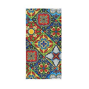 Anyangquji Mexican Talavera Tile Hand Towels Soft Absorbent Bath Large Hand Towels for Bathroom Kitchen Hotel Spa Hand Towels 15"X30"