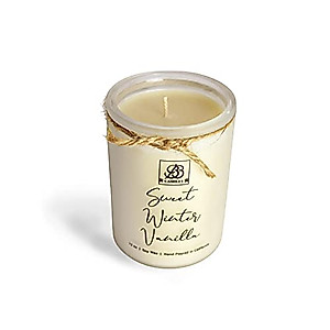 BB Candles Winter & Fall Collection - Natural Soy Hand Poured Fragrant Candles, Frosted Jars with Bamboo Lid, Ideal for Home Decor & Relaxation, 90+ Hours Burn Time, 12oz (Sweet Winter Vanilla)