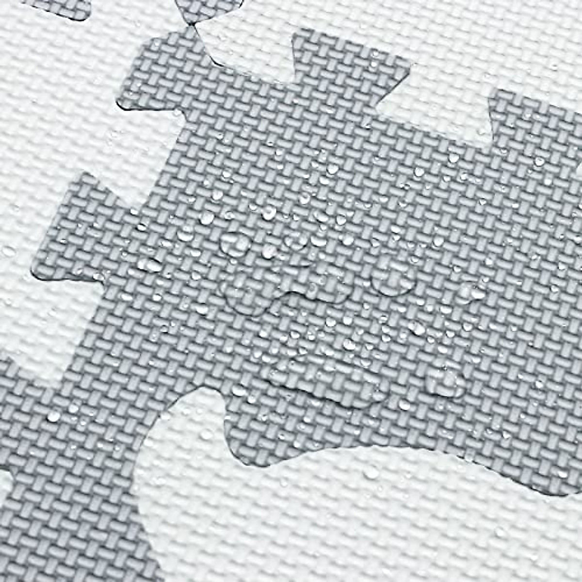 Yostrong® 18 Tiles Interlocking Animal Puzzle Foam Baby Play Mat for Playing - Rubber EVA Babies Crawling Mats for Floor. White, Light Gray. YOP-51(AL0) b18N