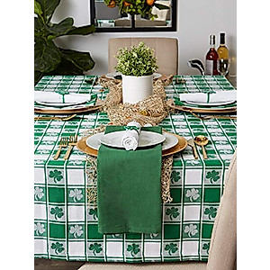 DII St. Patrick's Day Collection Tabletop, Tablecloth, 60x84, Shamrock Check