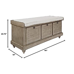 OSP Home Furnishings Dover Bench Antique Grey
