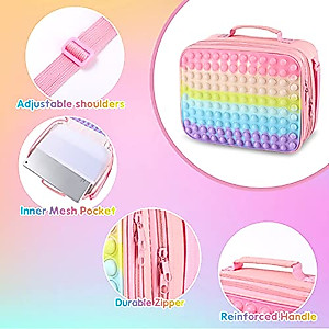Wsslon Girls Pop Lunch Box,Kids School Insulated Lunch Bag,Back to School Lunch Large Tote Bag for School Office,Leakproof Cooler Lunch Box with Adjustable Shoulder Strap Reusable Lunch Box Girls