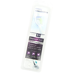 Philips Sonicare Genuine DiamondClean replacement toothbrush heads, HX6063/64, White 3-pk