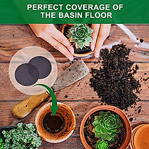 RAMFIYN Round Flower Pot Hole Mesh Pad, Soft Bonsai Pots Bottom Grid Mat Mesh, 2 inch Garden Drainage Mesh Hole Screens Mesh Pots, Anti-Corrosion Breathable Gasket 60pcs