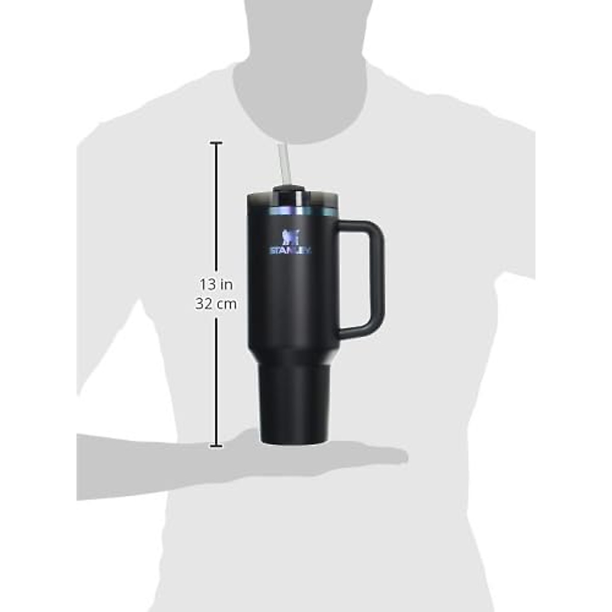 STANLEY Quencher H2.0 Tumbler with Handle and Straw 40 oz | Flowstate 3-Position Lid | Cup Holder Compatible for Travel | Insulated Stainless Steel Cup | BPA-Free | Black Chroma