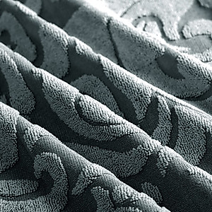 vctops Vintage Jacquard Stretch Armrest Covers with Twist Pins Soft Non-Slip Arm Covers for Chairs Couch Sofa Armchair Slipcovers for Recliner Sofa 4pcs, Greyish Green