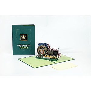 AIT PAPER ART 3D Birthday Gift Card, Patriotic Pop Up Greeting Cards with Notepaper, 8x6 inch Thank you Cards for Retirement, Anniversary, Congratulations, Husband, Dad