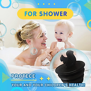 Bathtub Stopper, 2 Pack Universal Bathtub Plug Silicone Bathtub Stopper Bathtub Drain Stopper Plug Tub Stopper for Kitchen Bathtub and Bathroom Sink Drains, Black Plug Cute Squirrel Shape, 2 Count