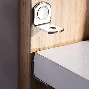 WINKING MOON 1/4 Inch (6.35mm) Shelf Pins L-Shaped Metal Support Pegs Bracket-Style Clips for Bookshelf Kitchen Cabinet Cupboard Shelves Holders, 20 PCS Nickel Plated Silver