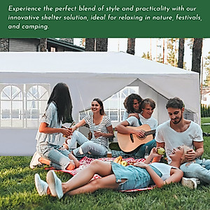 Doppy Outdoor Gazebo White Canopy, 10'x30' Outdoor Canopy Tent Heavy Duty Canopy Event Tent with Sidewalls Waterproof Sun Snow Rain Shelter Tent for Party Wedding Meeting, Camping