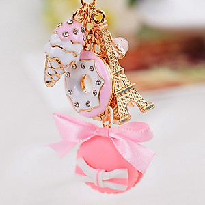 Giftale Hamburger Handbag Accessories Ice cream Key Chain for Women Pink Bag Charms,#619-2